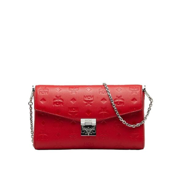 MCM | Bags | Pre Loved Mcm Red Visetos Crossbody Bag | Poshmark